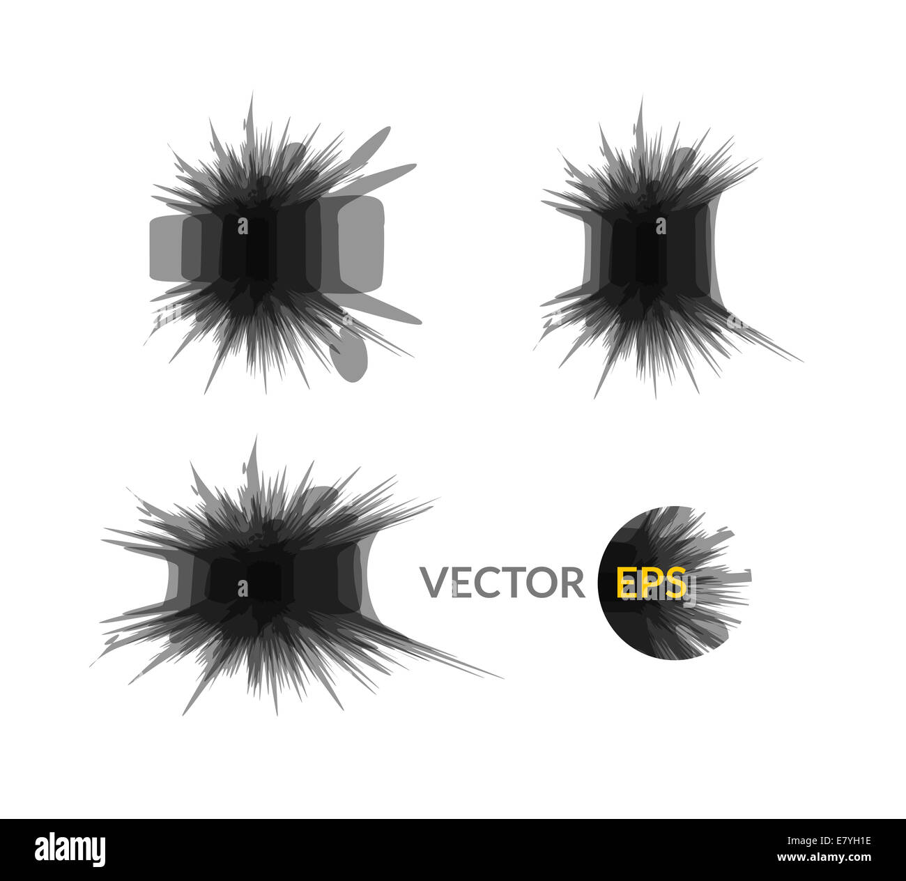 Ink explosion set banner design template, digital watercolor blot spot ...