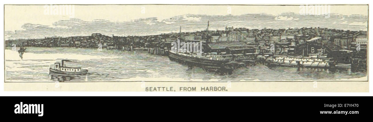 An 1891 illustration of Seattle from its harbor, showcasing the early ...