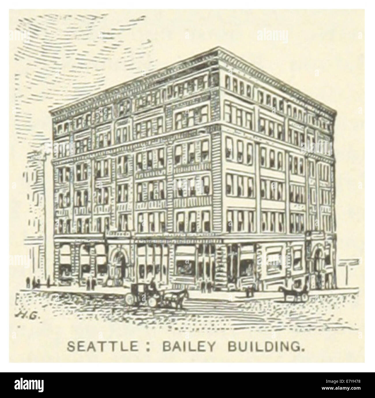 US-WA(1891) p879 SEATTLE, THE BAILEY BUILDING Stock Photo - Alamy