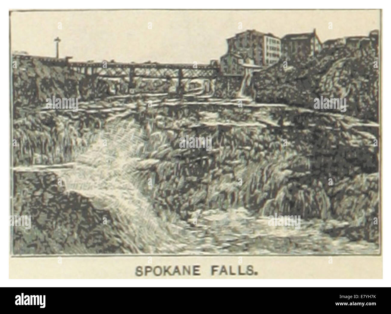 Page 880 from a 1891 work depicting Spokane Falls, with a focus on its ...