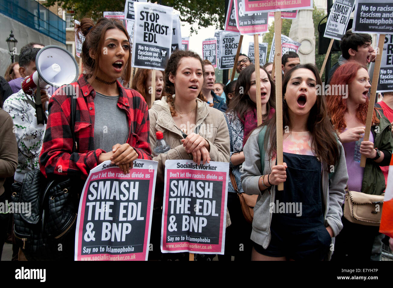 EDL English Defence League protest in Central London sept 2014 Stock ...