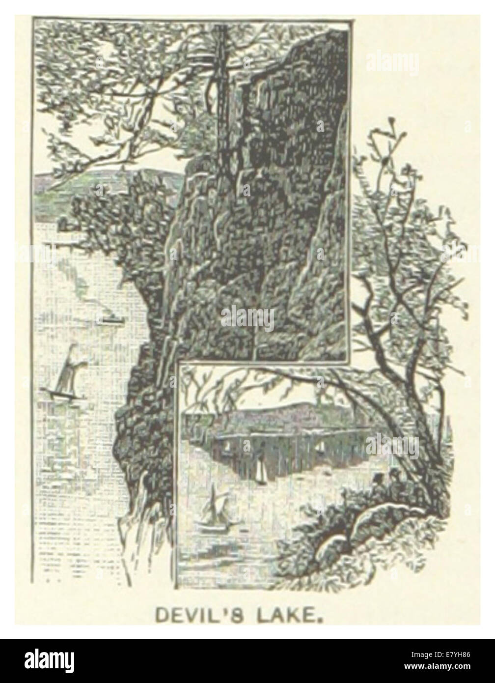 Page 890 of *US-WI(1891)* showcases a map and sketch of Devil's Lake ...