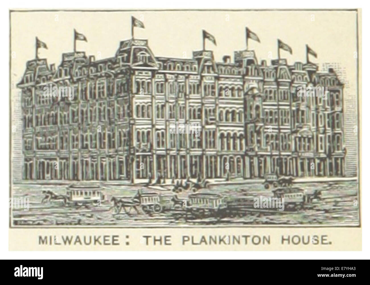 This 1891 illustration from *US-WI* depicts the Plankinton House in ...