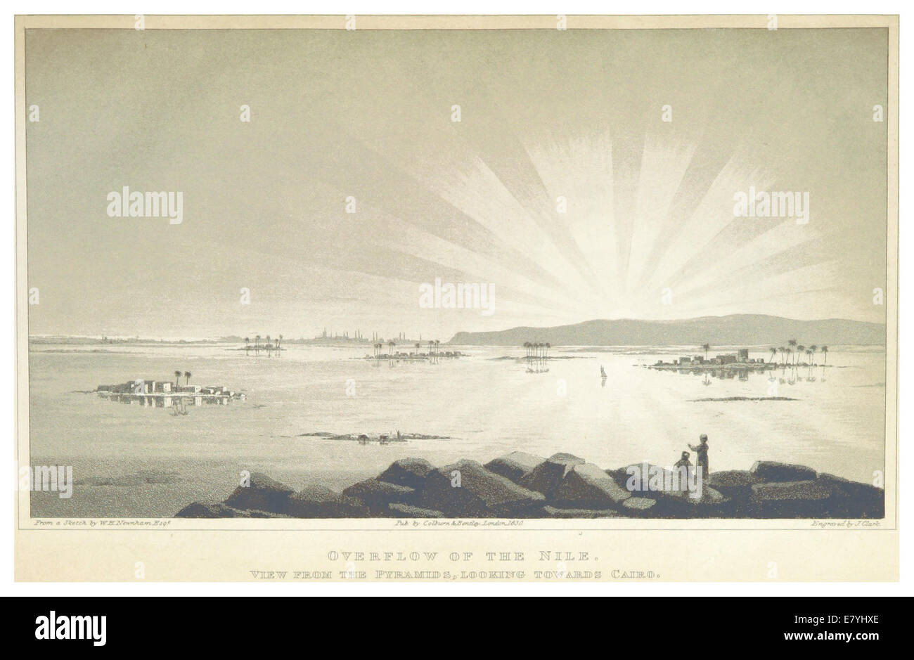 This 1830 illustration by Webster shows the overflow of the Nile River ...