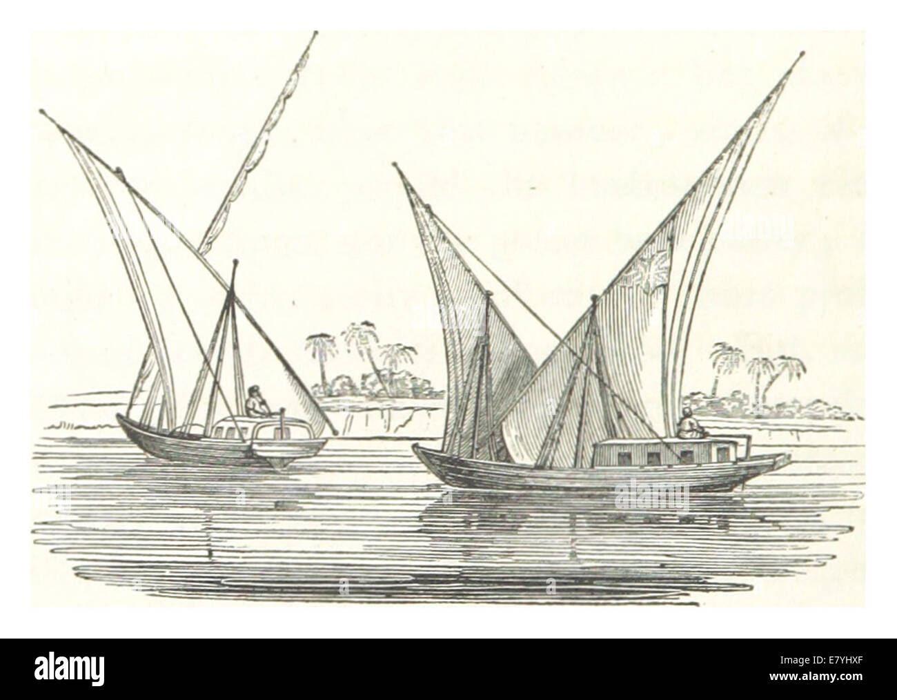 This 1830 illustration from Webster’s work shows ships on the Nile ...