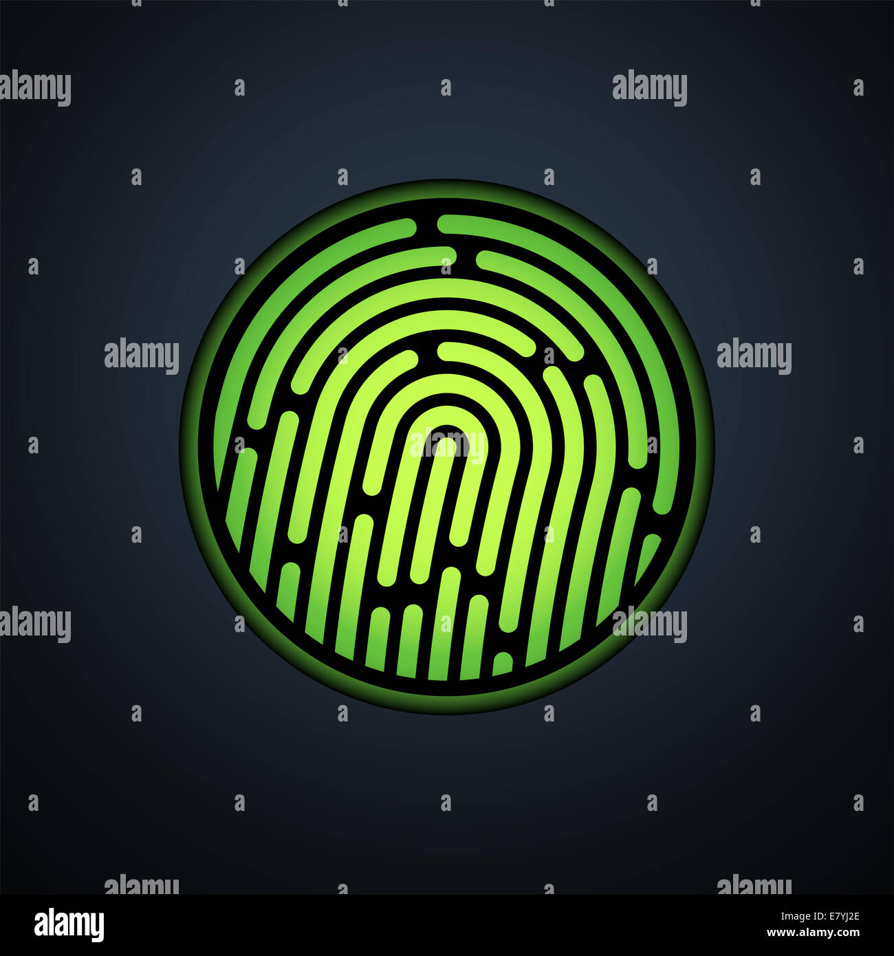 Fingerprint identification system, with green transparency light Stock ...