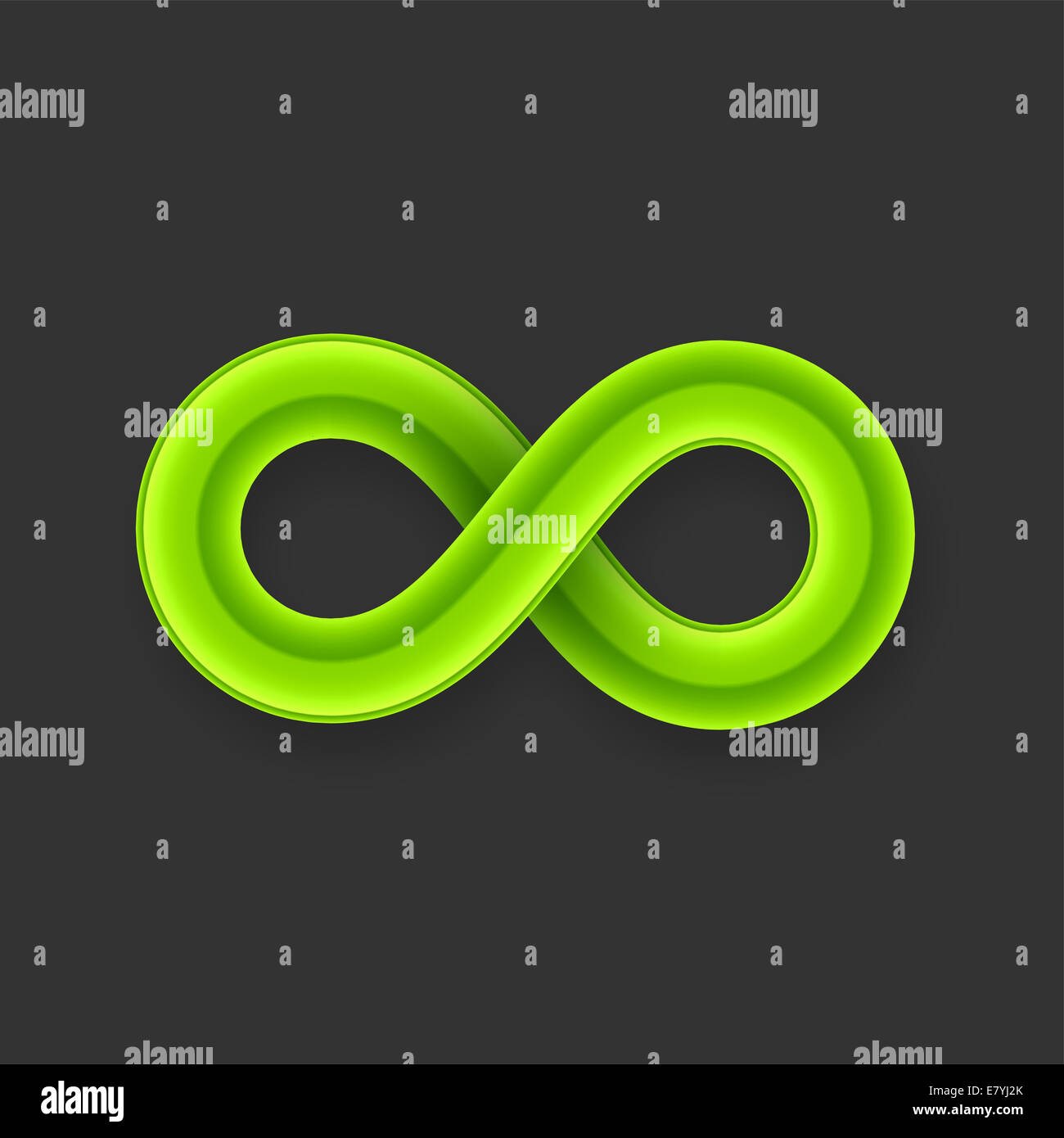 Green infinity symbol icon from glossy wire with shadow Stock Photo - Alamy