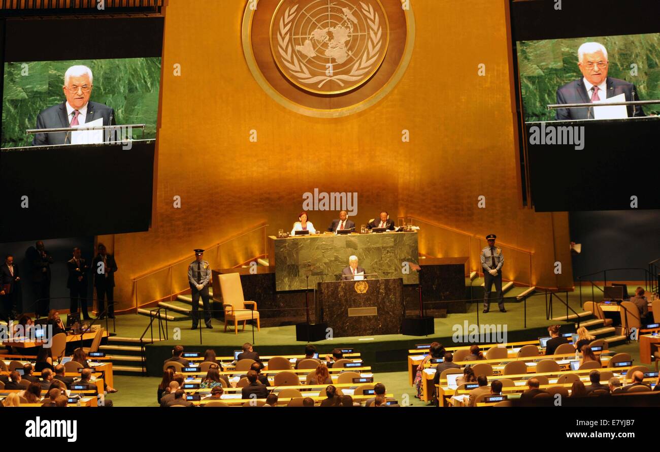 New York, New York, USA. 26th Sep, 2014. Palestinian President Mahmoud ...