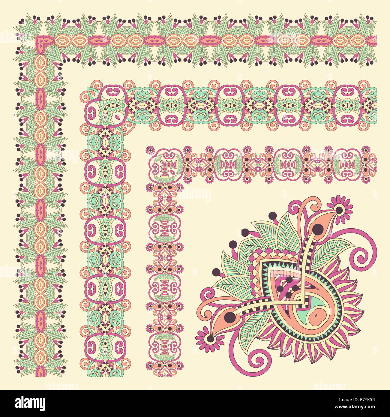 floral vintage frame design. Vector set Stock Photo - Alamy