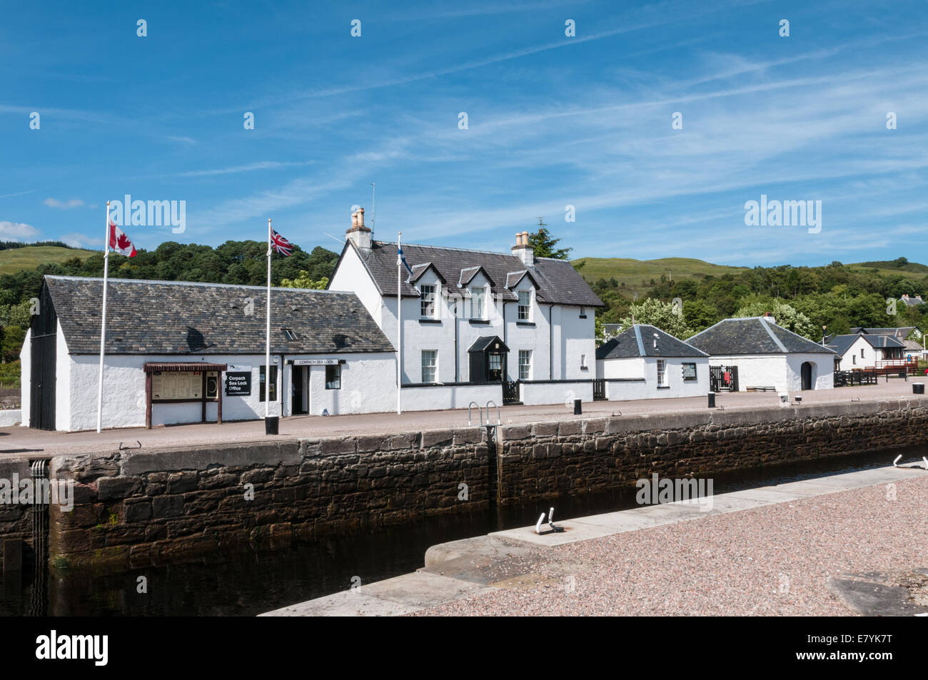 Canal buildings at Sea Lock CRinan Canal Corpach nr Fort William ...