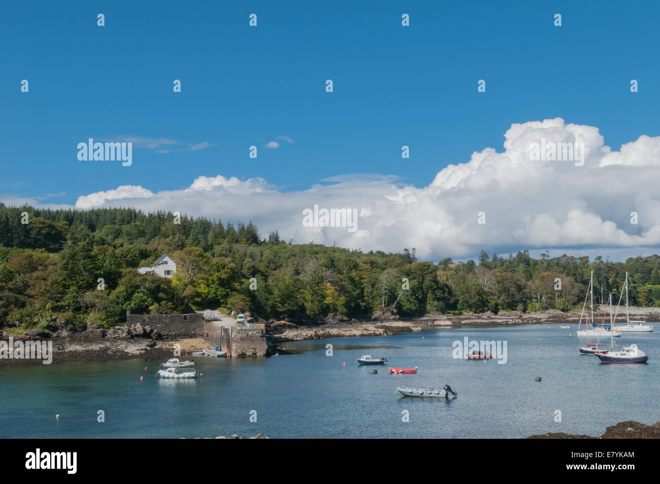 Boats and yachts beside the pier Armadale Isle of Skye Highland ...