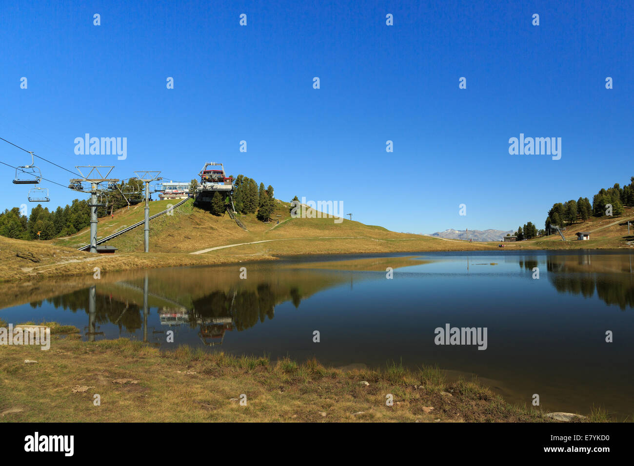 A landscape photograph of Lac Noir in Canton Valais in Switzerland. It ...