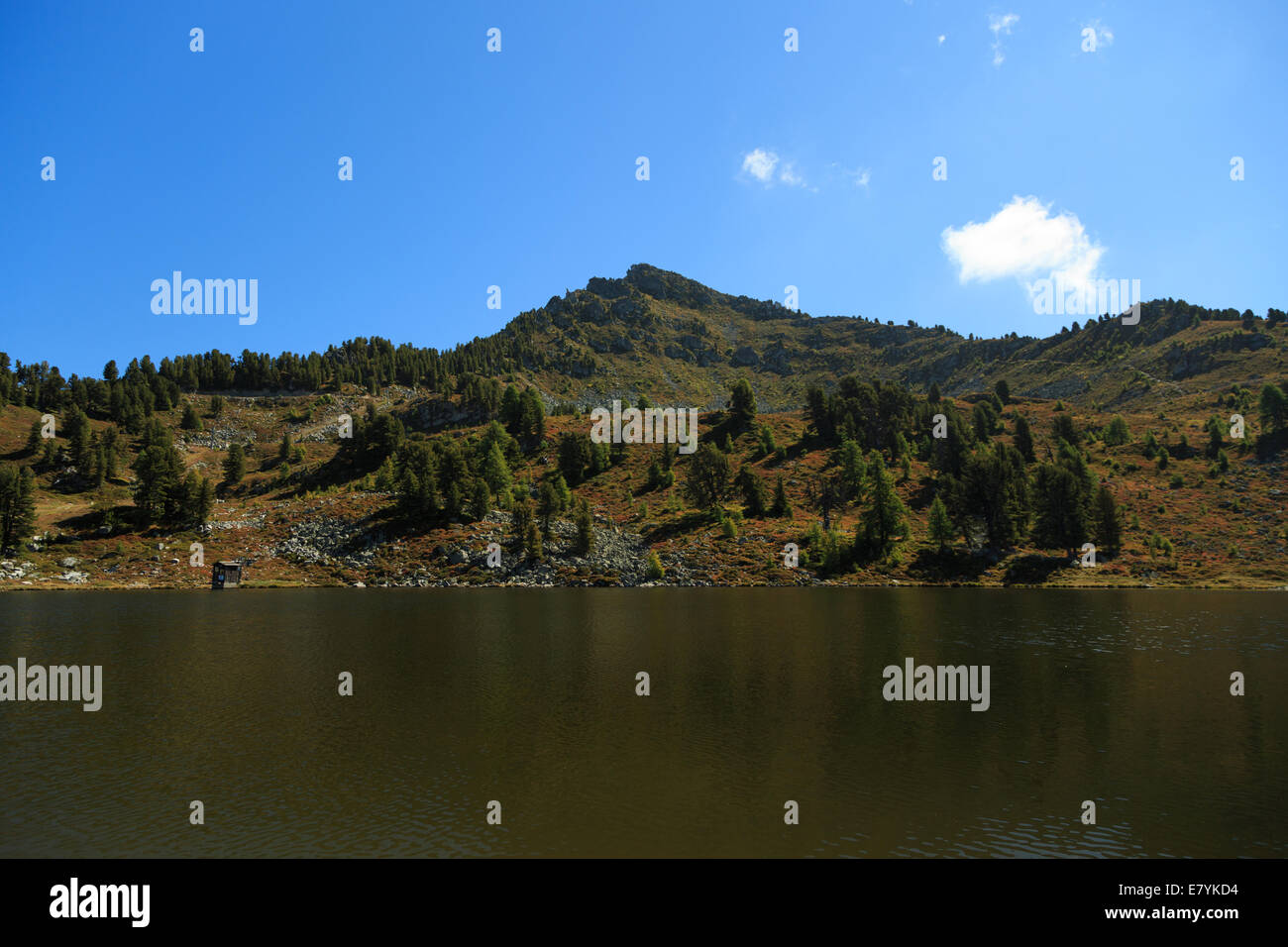 A photograph of Lac Noir in Canton Valais in Switzerland. It is also ...