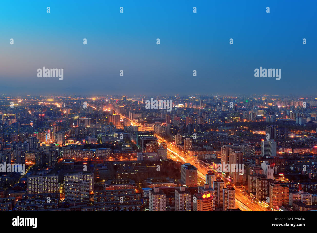 Beijing sunset aerial view with urban buildings Stock Photo - Alamy
