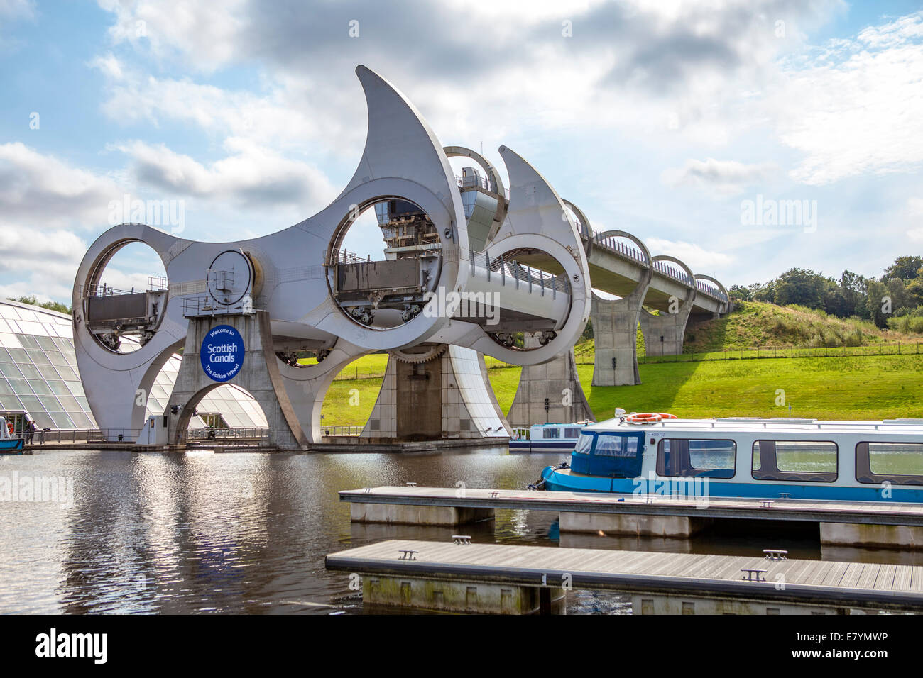 The Falkirk Wheel is a rotating boat lift in Falkirk, Scotland ...