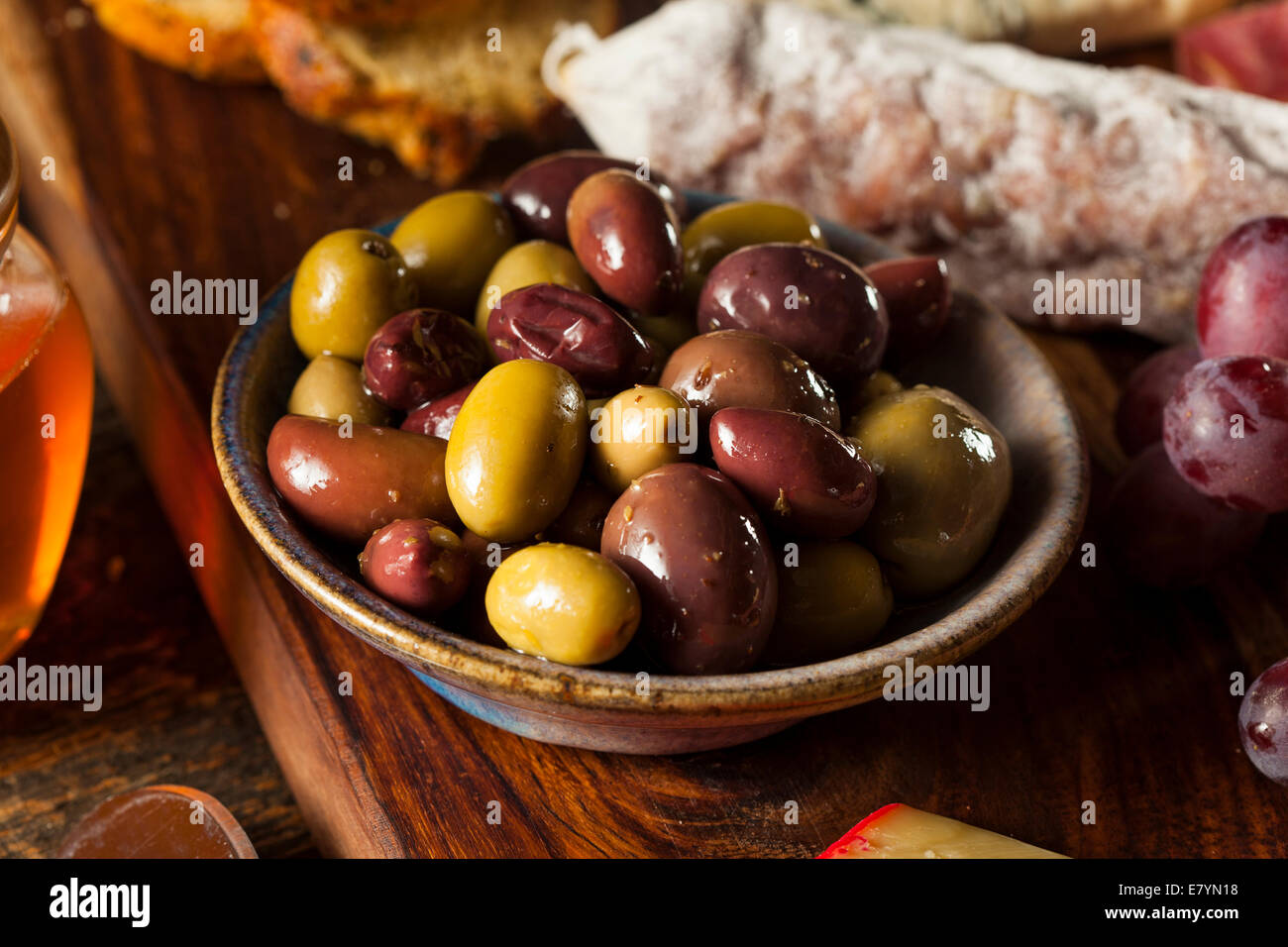 Variety of Fresh Organic Olives Ready to Eat Stock Photo - Alamy