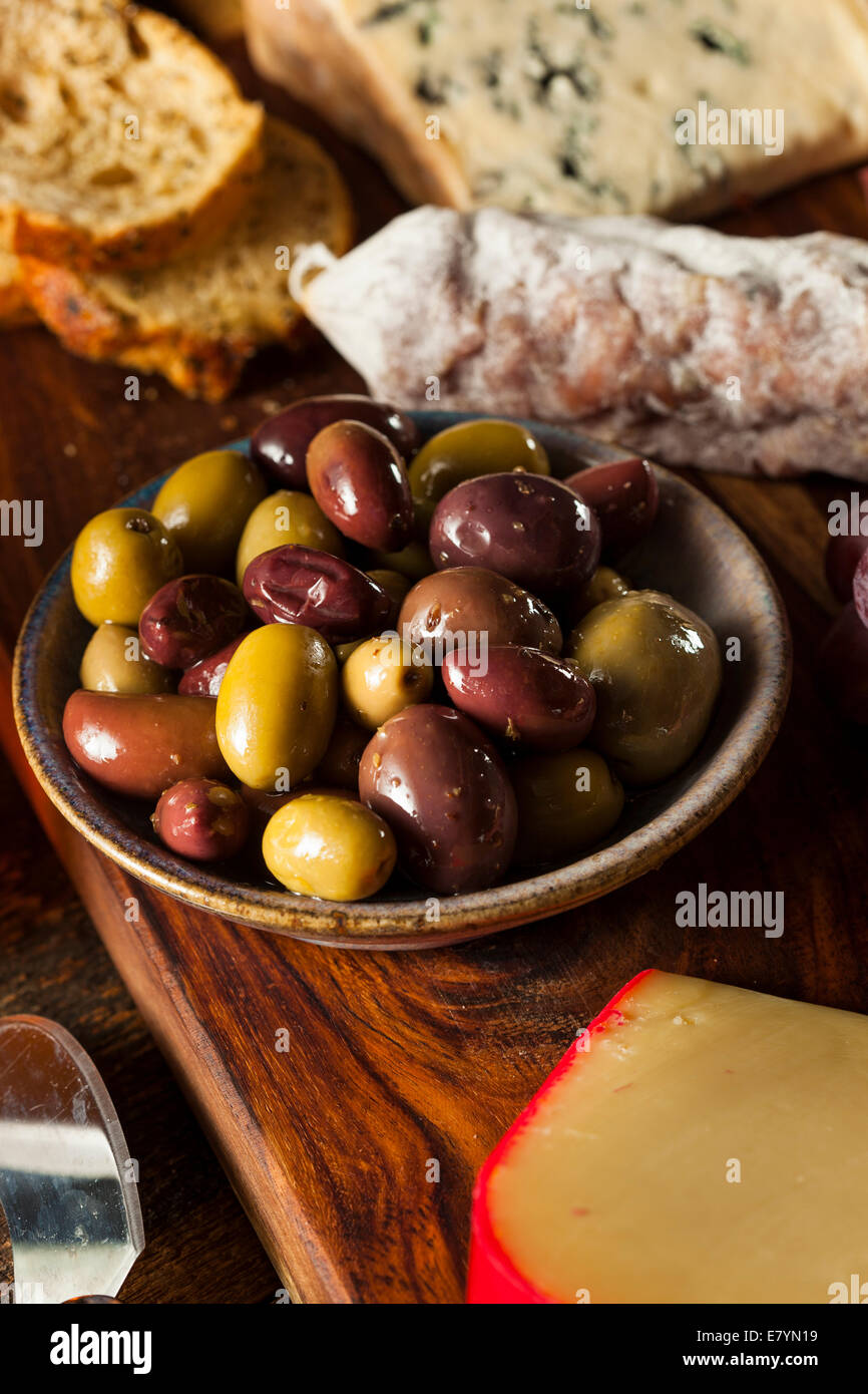 Variety of Fresh Organic Olives Ready to Eat Stock Photo - Alamy