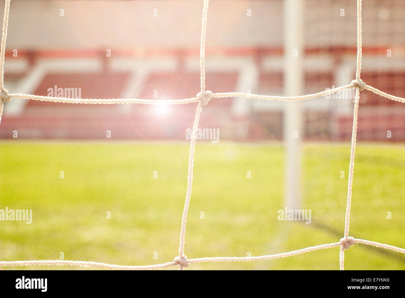 behind the net with Stadium background Stock Photo - Alamy