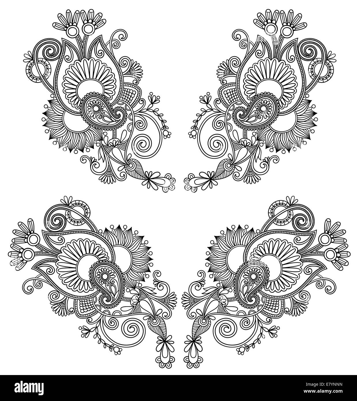 Neckline embroidery fashion. Ukrainian traditional pattern Stock Photo ...