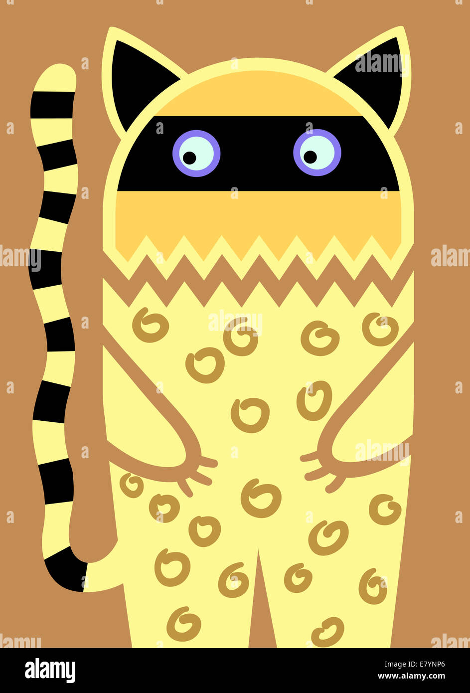 Doodle decorative fantasy cat drawing Stock Photo - Alamy