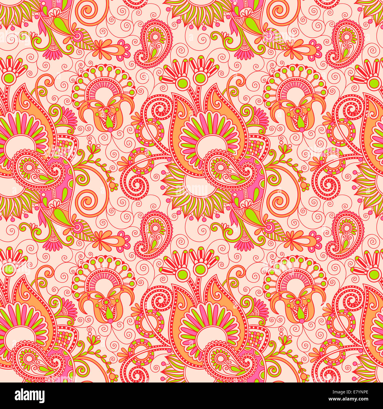 vintage floral seamless paisley pattern Stock Photo - Alamy