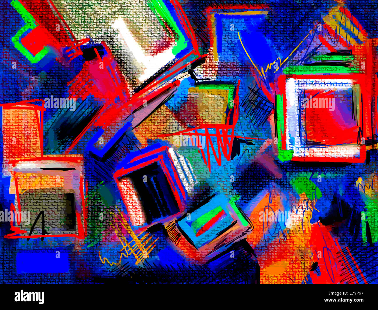 original hand draw abstract digital painting composition Stock Photo ...