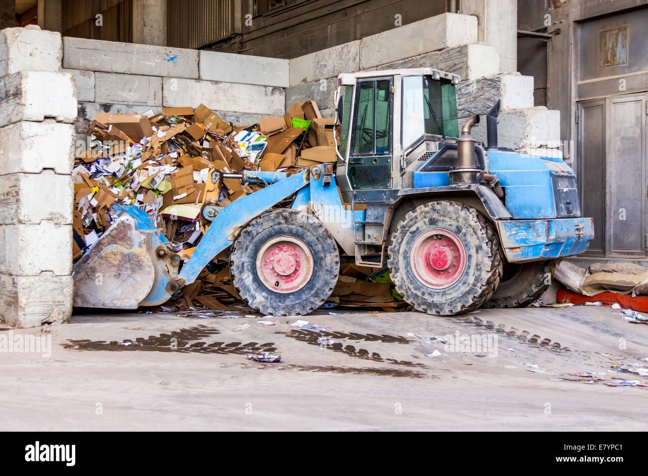 Rows of empty garbage tips stacked ready for use in collecting and ...