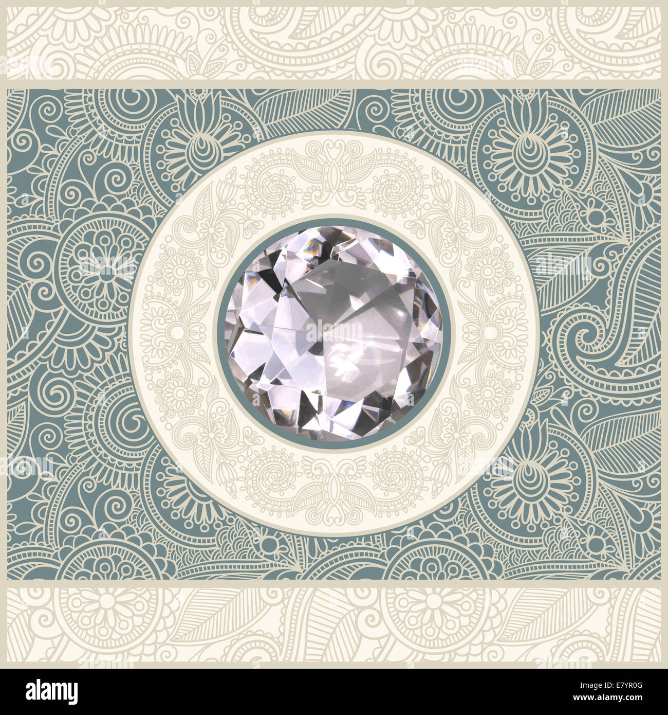 floral background with diamond jewel Stock Photo - Alamy