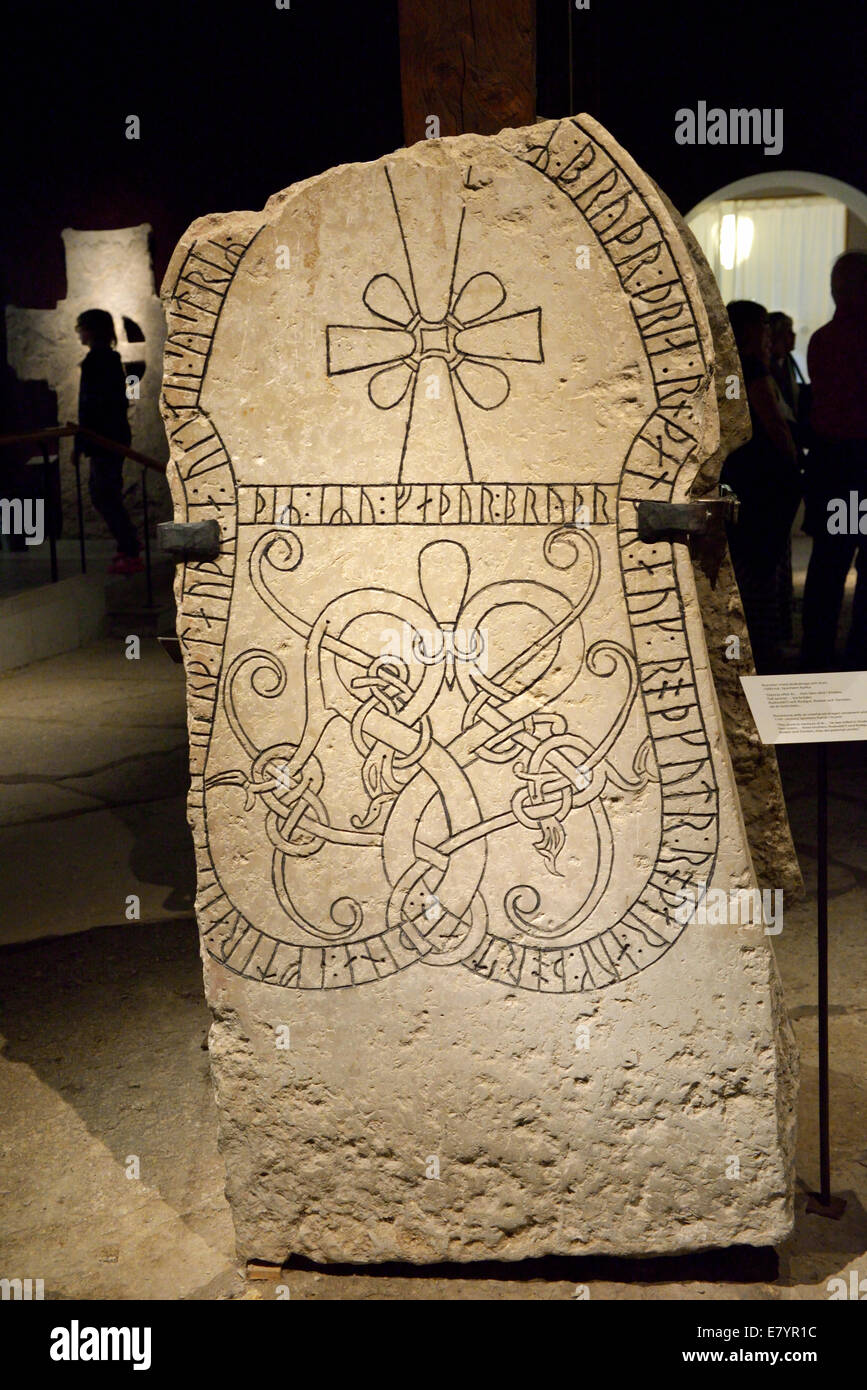 Sjonhem Parish Church rune stone (11C), Gotland’s Fornsal Museum, Visby ...