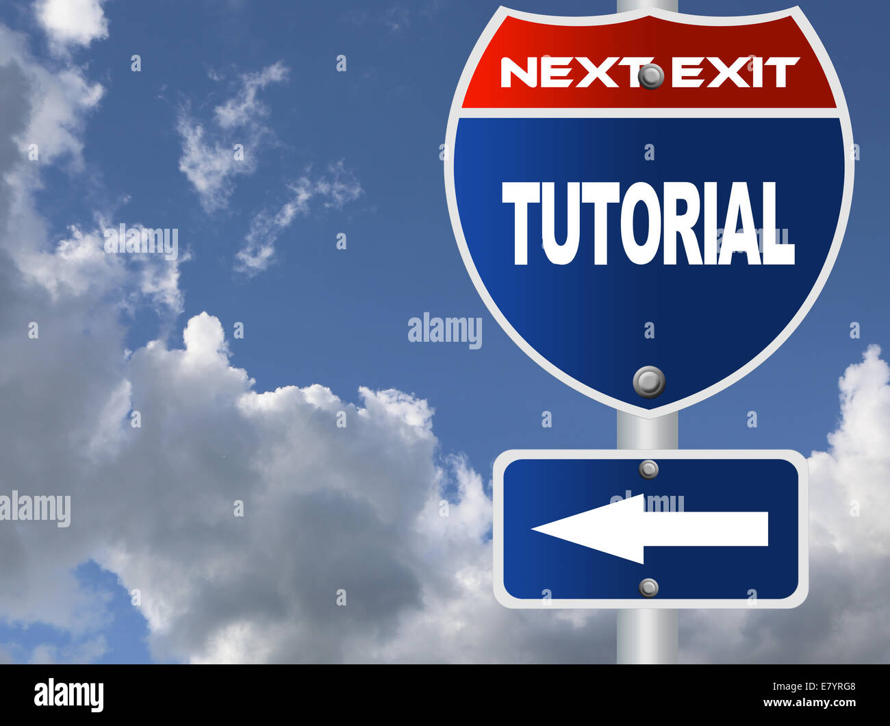 Tutorial road sign Stock Photo - Alamy