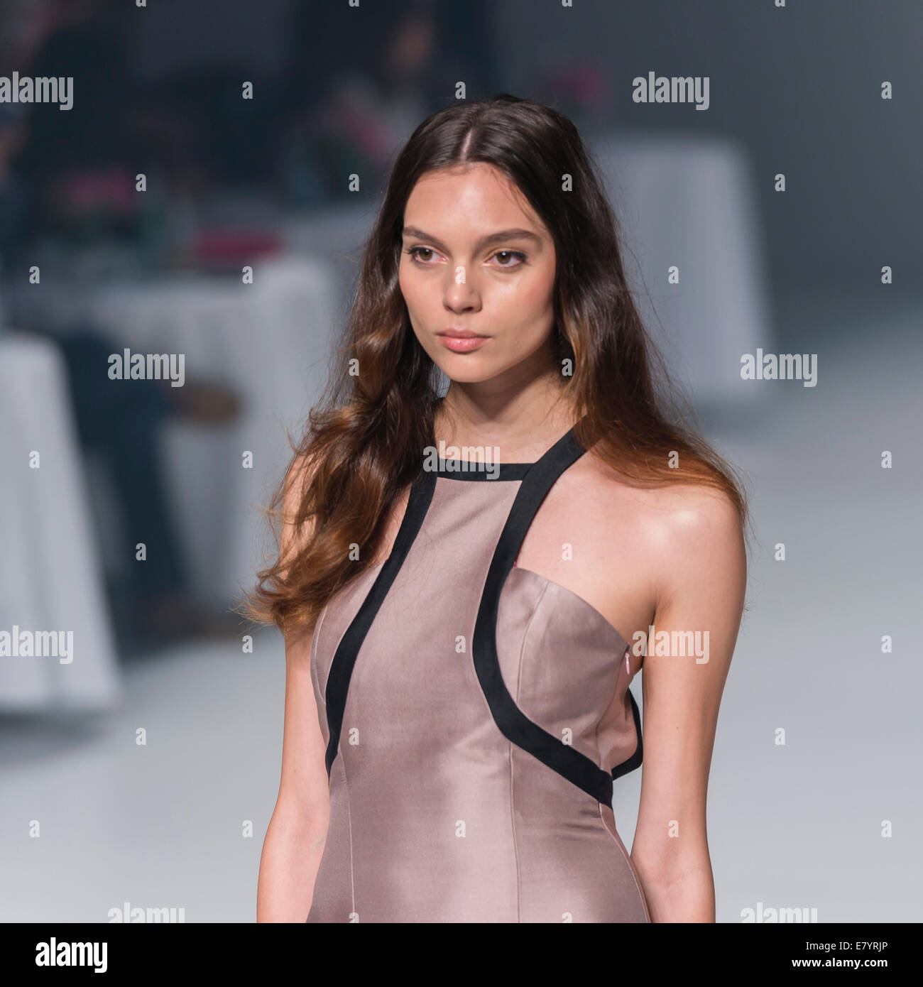 Sydney, Australia. 26th Sep, 2014. A model showcases designs by Bianca ...