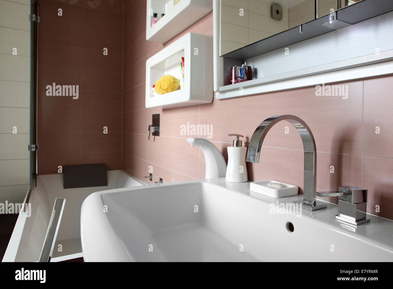 beautiful interior of modern toilet in bright colors Stock Photo - Alamy