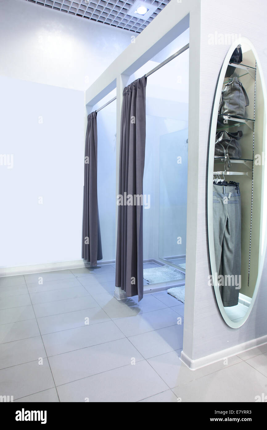 beautiful and clean interior of dressing room at the store Stock Photo ...