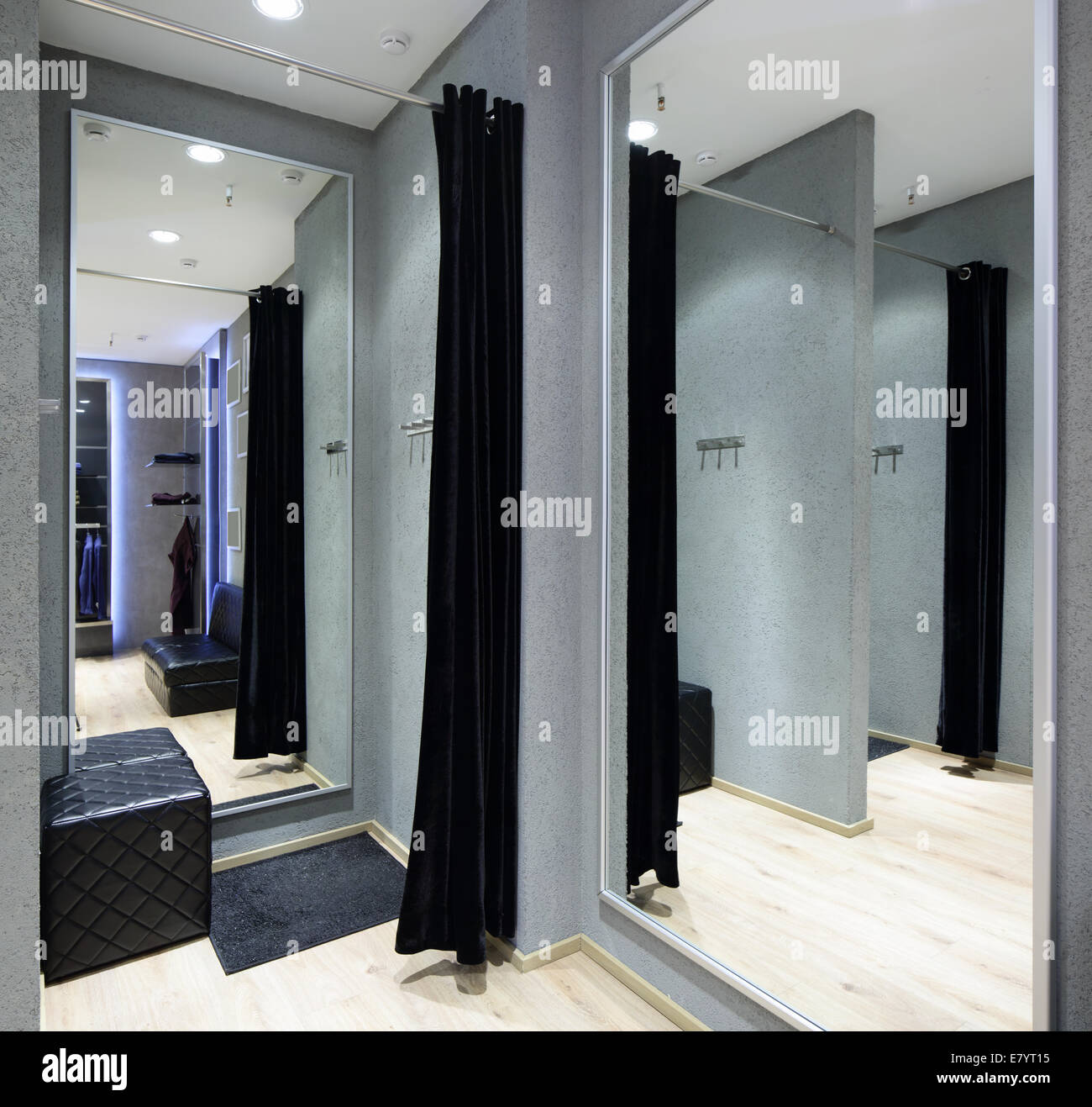 beautiful and clean interior of dressing room at the store Stock Photo ...