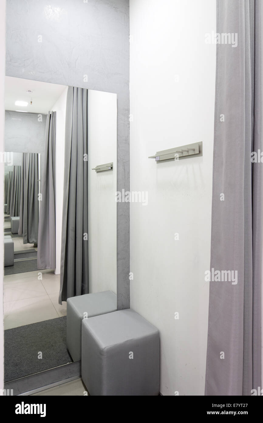 beautiful and clean interior of dressing room at the store Stock Photo ...