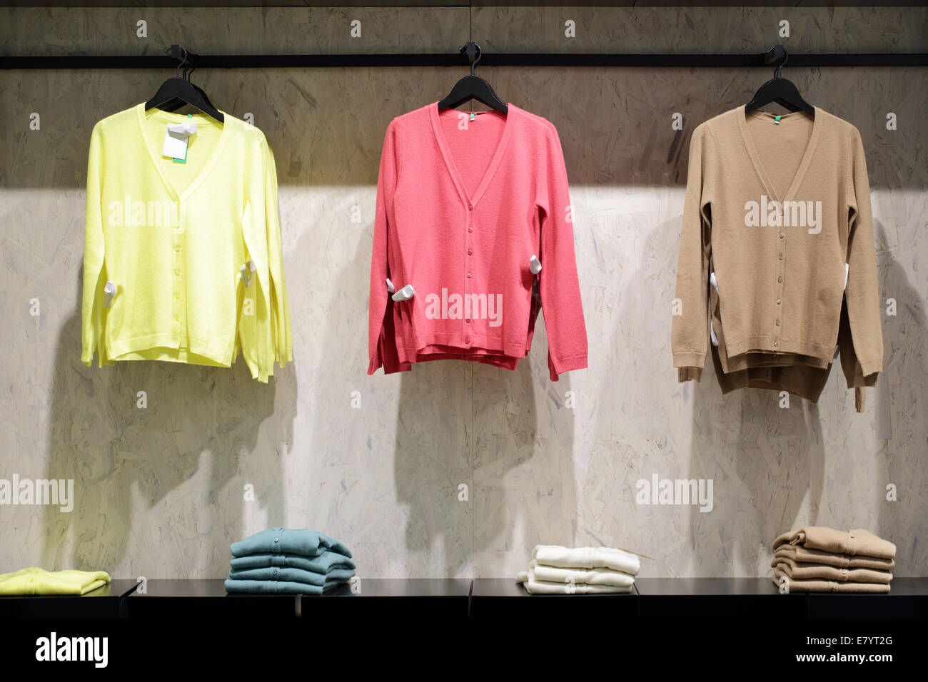 luxury and fashionable brand new interior of cloth store Stock Photo ...