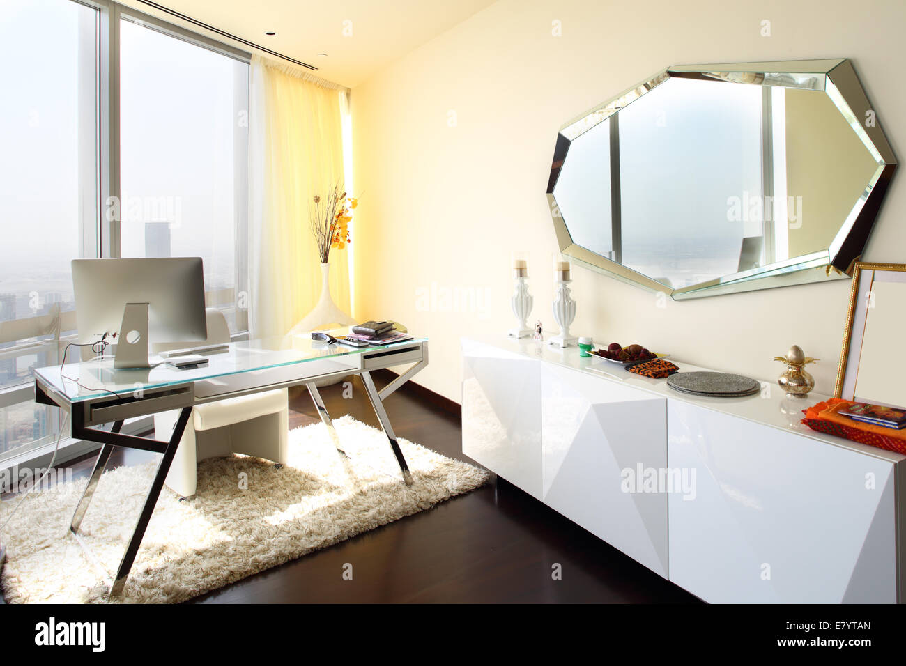 big and bright interior of modern living room Stock Photo - Alamy