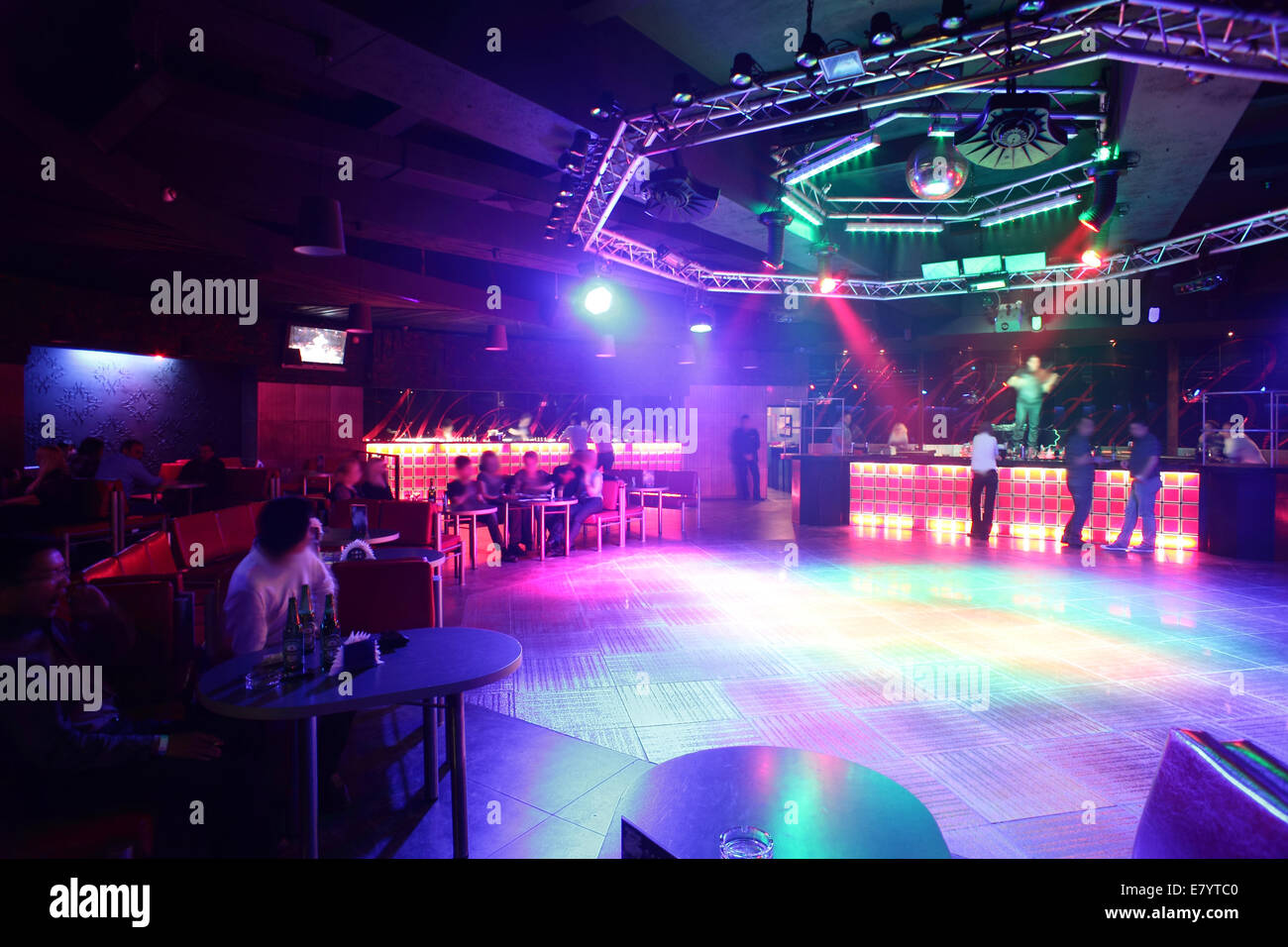 colorful interior of bright and beautiful night club Stock Photo - Alamy