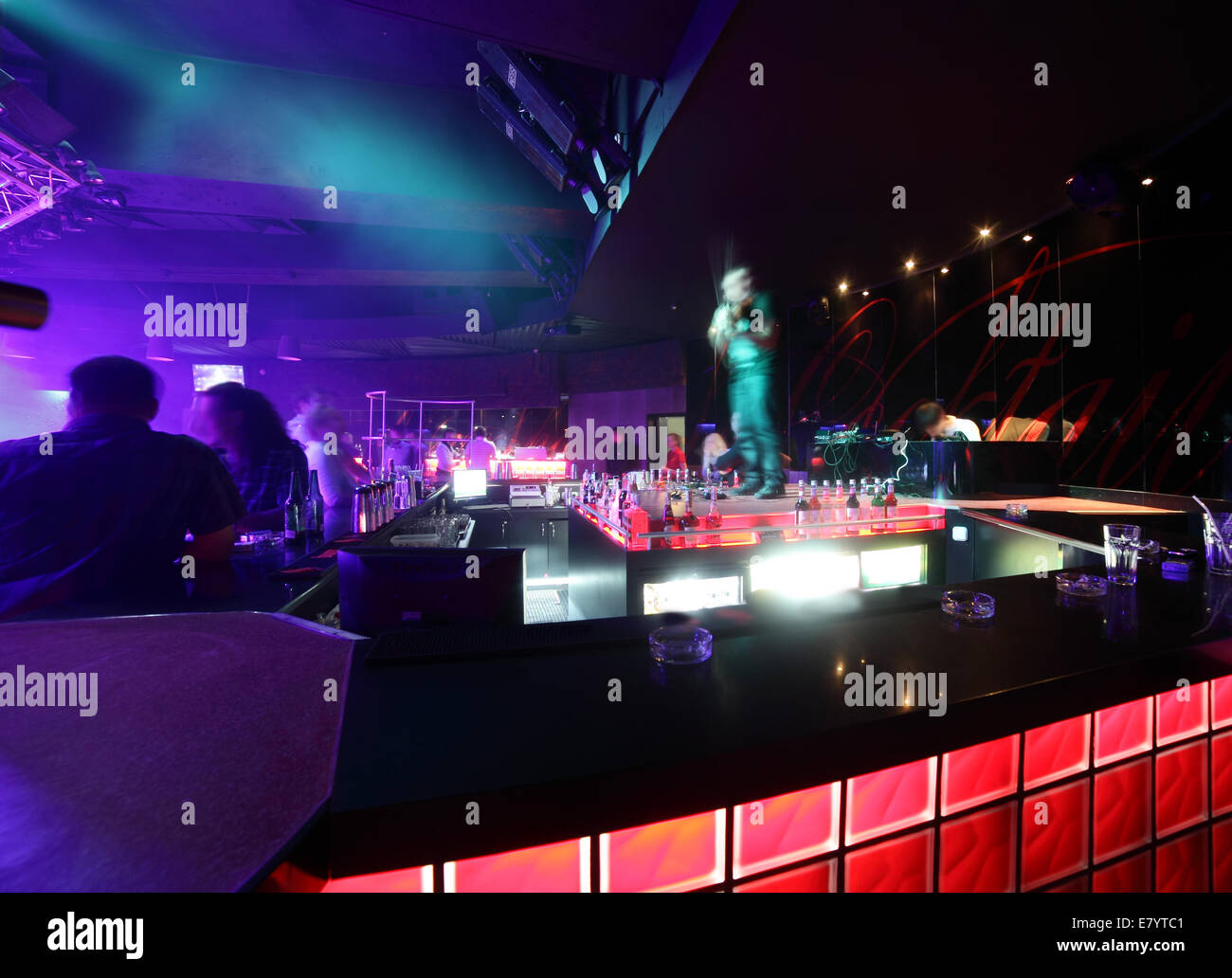 colorful interior of bright and beautiful night club Stock Photo - Alamy
