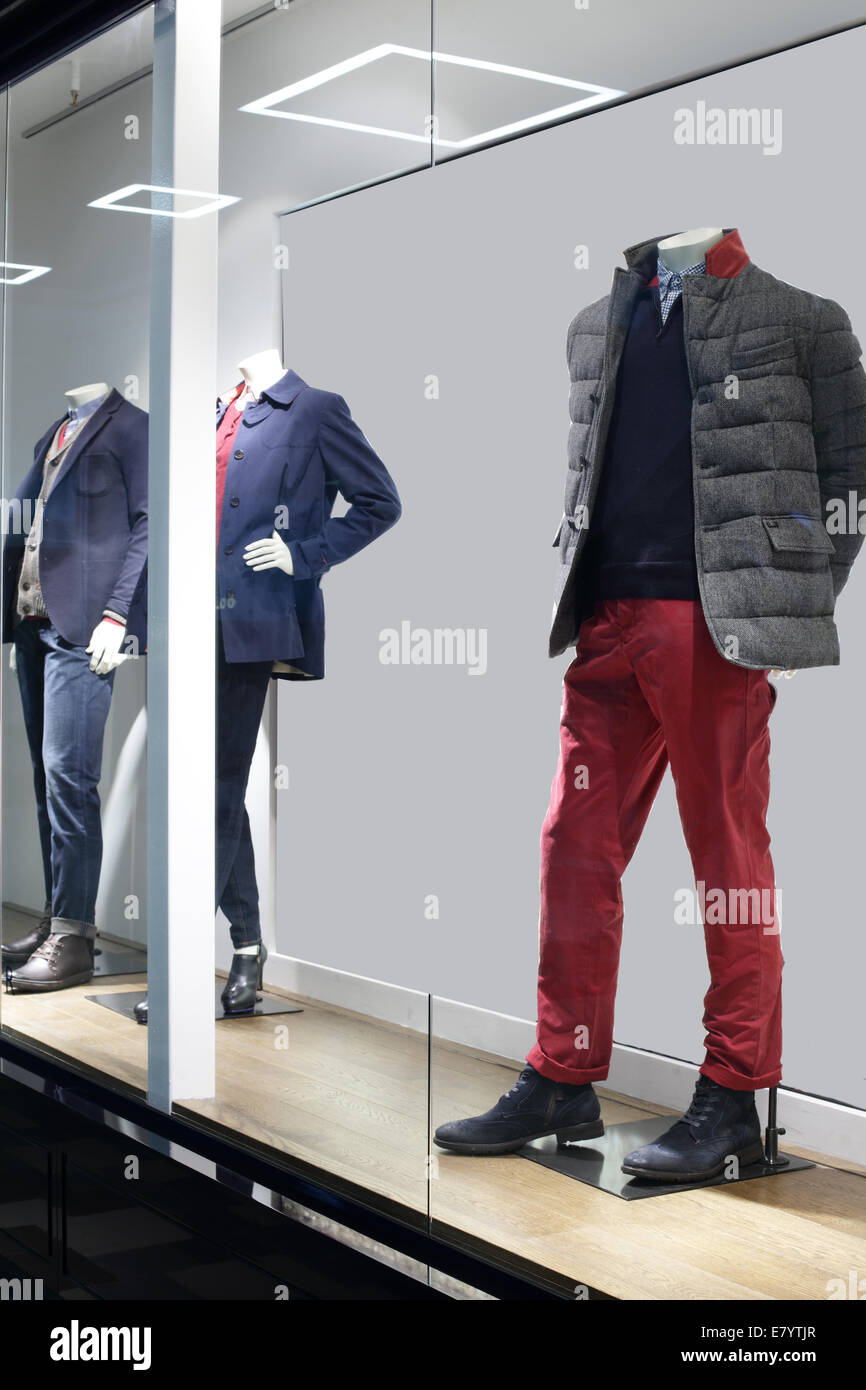 bright and fashionable window of modern european store Stock Photo - Alamy