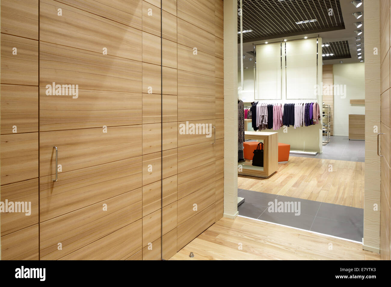 beautiful and clean interior of dressing room at the store Stock Photo ...