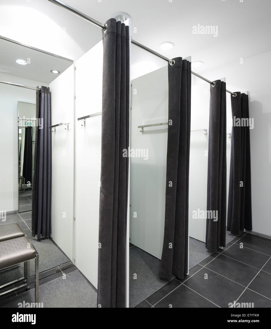 beautiful and clean interior of dressing room at the store Stock Photo ...