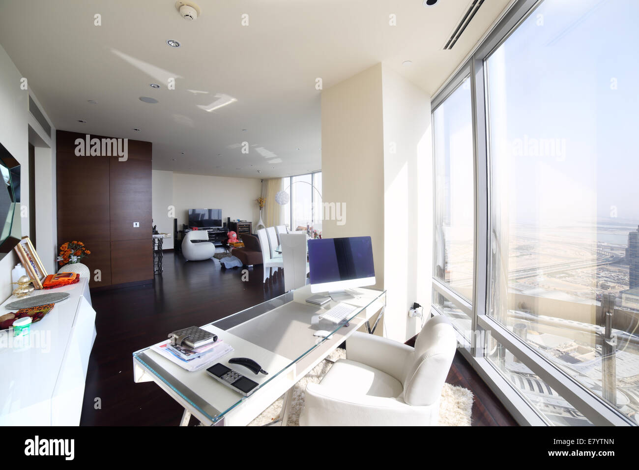 big and bright interior of modern living room Stock Photo - Alamy