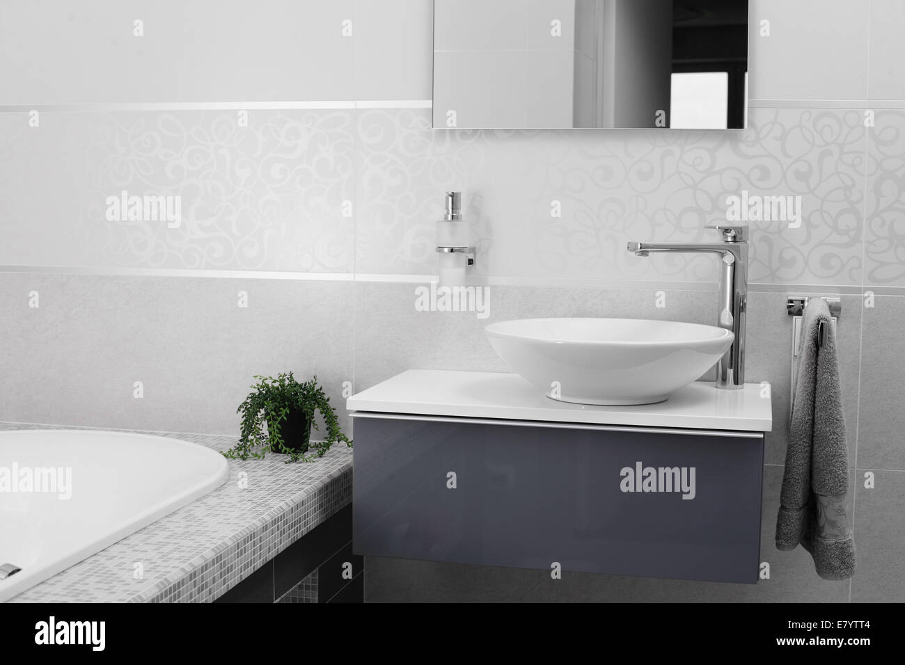 stainless steel water tap in modern interior Stock Photo - Alamy