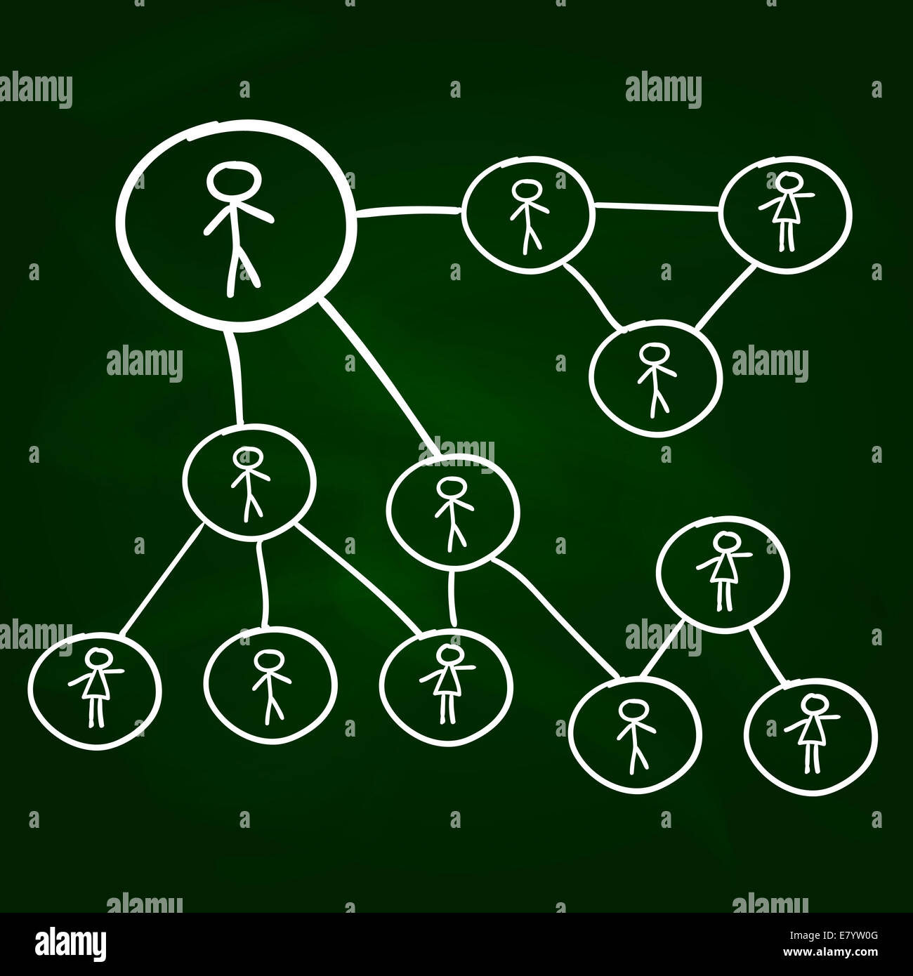 Chalkboard illustration of people in connection Stock Photo - Alamy