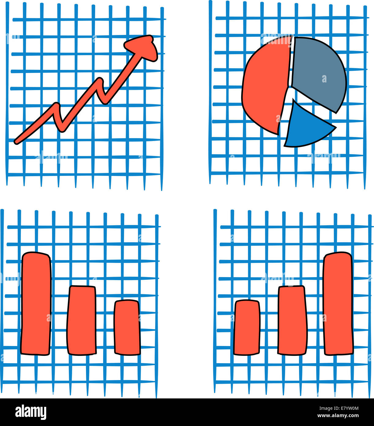 Handdrawn charts on paper Stock Photo - Alamy