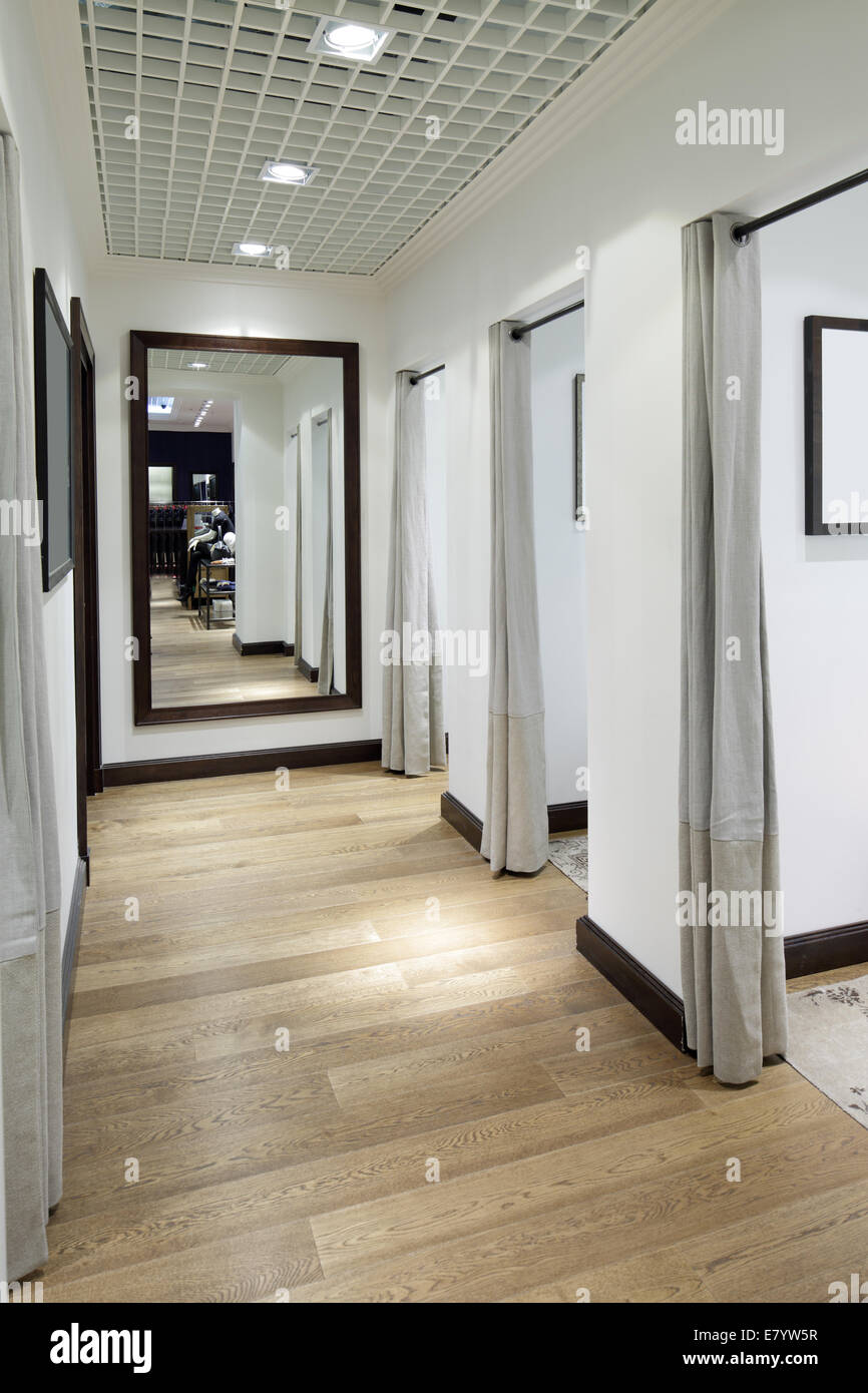 beautiful and clean interior of dressing room at the store Stock Photo ...