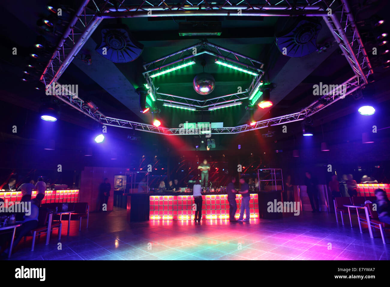 colorful interior of bright and beautiful night club Stock Photo - Alamy