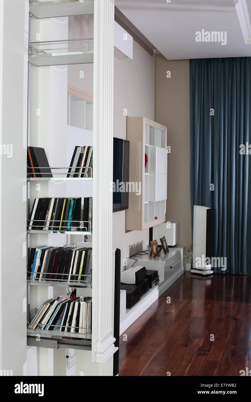 big and bright interior of modern living room Stock Photo - Alamy