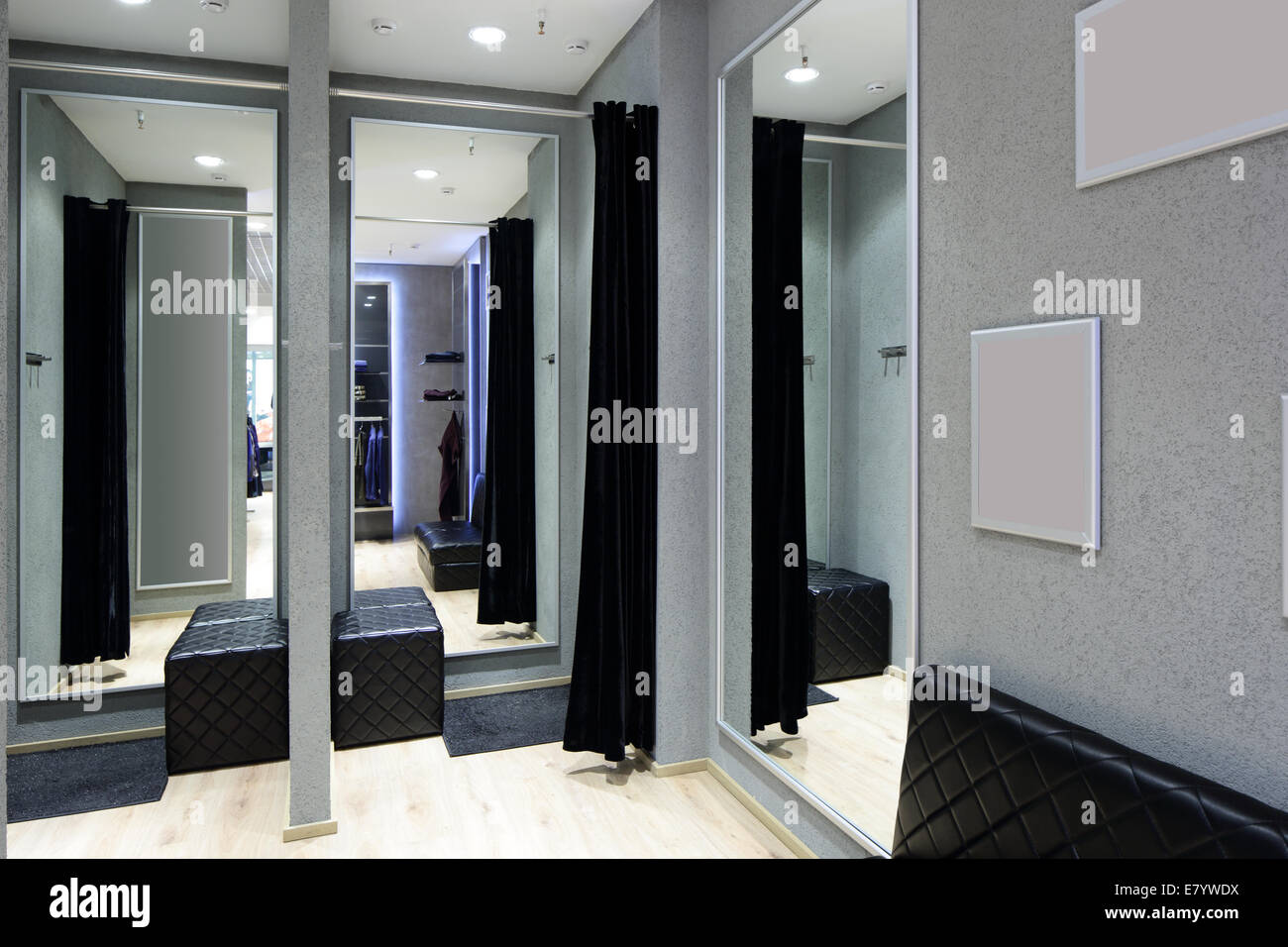 beautiful and clean interior of dressing room at the store Stock Photo ...